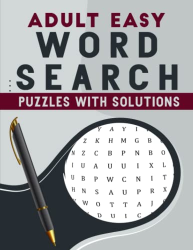 Adult Easy Word Search Puzzles With Solutions: Brain Health Activity ...