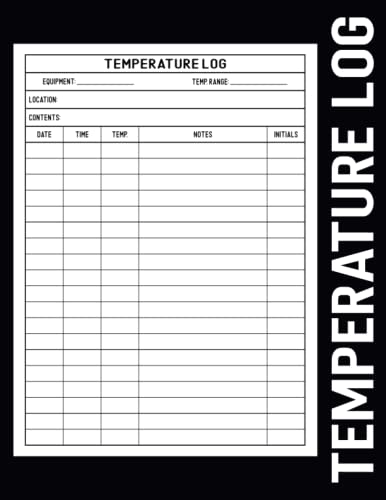 Temperature Log.: Temperature Log Book. Simple Fridge/Freezer ...