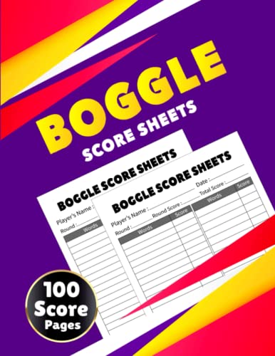 Boggle Score Sheets: Boggle Word Game for Size - 8.5 X 11 Inches – 100 ...
