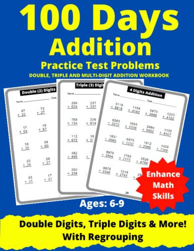 Double Digit Addition: 100 Days Timed Maths Practice Test Pages Drills ...