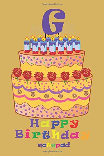 Happy Birthday Notepad: Monogram Initial G Mini Notebook Birthday Card ...