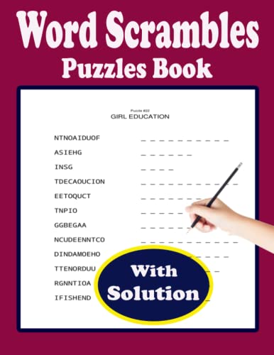 Word Scrambles Puzzles Book With Solution: HARD 1200+ WORDS. by PK ...