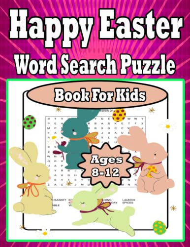Happy Easter Word Search Puzzle Book For Kids Ages 4-8: Fun Happy ...
