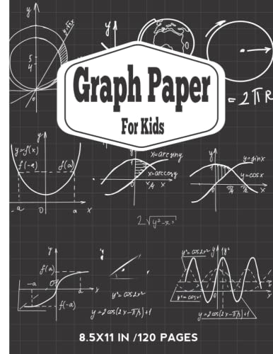 Graph Paper For Kids: Large 1/2 Inch Squares Perfect For Math, Drawing ...