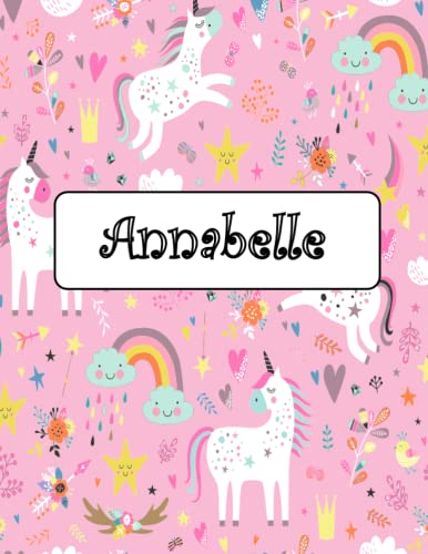Annabelle: Unicorn Notebook Personal Name Wide Lined Rule Paper | The ...