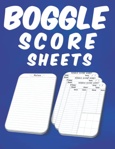 Boggle Score Sheets: Sheet Pages For Score keeping Boggle Game, Boggle ...