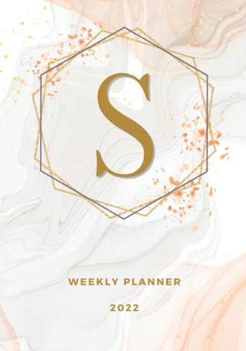 Letter S Monogram | Monogrammed Weekly Planner 2022 | Pink & Gold ...