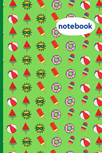 summer line notebook journal: Summer notebook with 100 lined pages 6” x ...