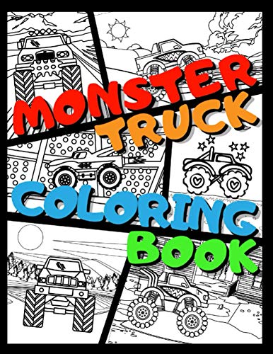 Monster Truck Coloring Book: 35 Awesome BIG Printed Designs For Kids ...