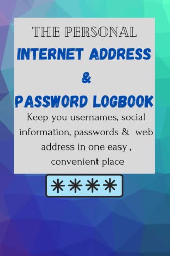 The personal address and password log book: Keep you usernames, social ...