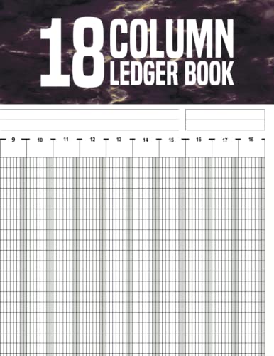 18 Column Ledger Book: Blank 18 Column Ledger for Recording Income and ...
