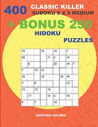 400 classic Killer sudoku 9 x 9 MEDIUM + BONUS 250 Hidoku puzzles ...