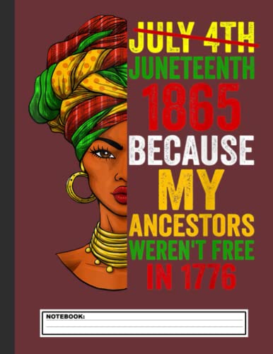 Juneteenth is My Independence Day Not July 4th Notebook: Blank, Lined ...