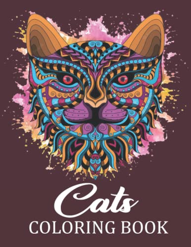 Cats coloring book: 30 adorable cat illustrations: mandala cats ...