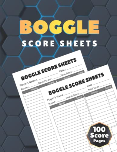 Boggle Score Sheets: 8.5” X 11” Large Size 100 Page Score Sheets ...