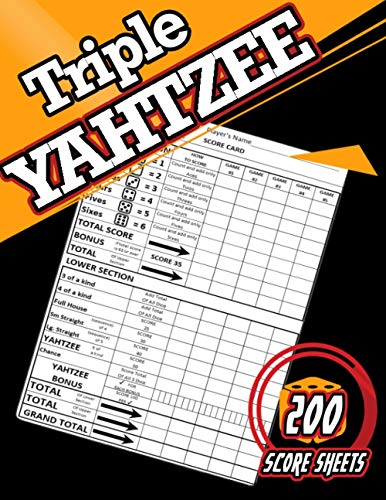 Triple Yahtzee Score Sheets: 200 Triple Yahtzee Score Pads, Triple ...