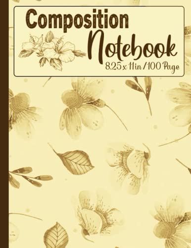 Composition Notebook: Beautiful Vintage Flower Illustration / Vintage ...
