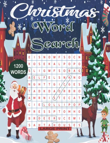 Christmas Word Search Large Print: Christmas Themed Word Find Puzzle ...