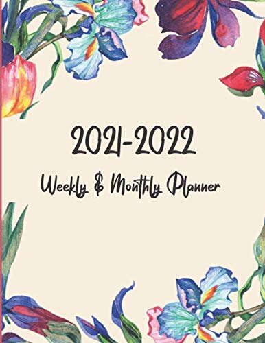 2021-2022 Weekly & Monthly Planner: Floral 2 Years Weekly & Monthly ...