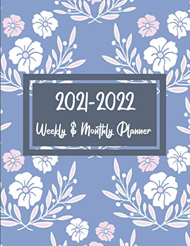 2021-2022 Weekly & Monthly Planner: Floral 2 Years Weekly & Monthly ...