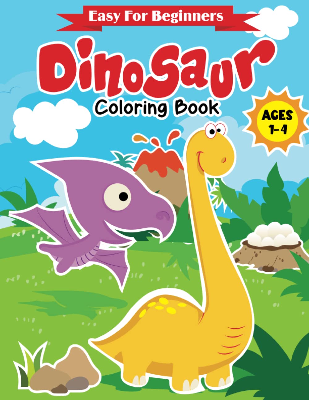 Dinosaur Coloring Book: Jumbo Dinosaur Coloring Book For Toddlers Ages ...
