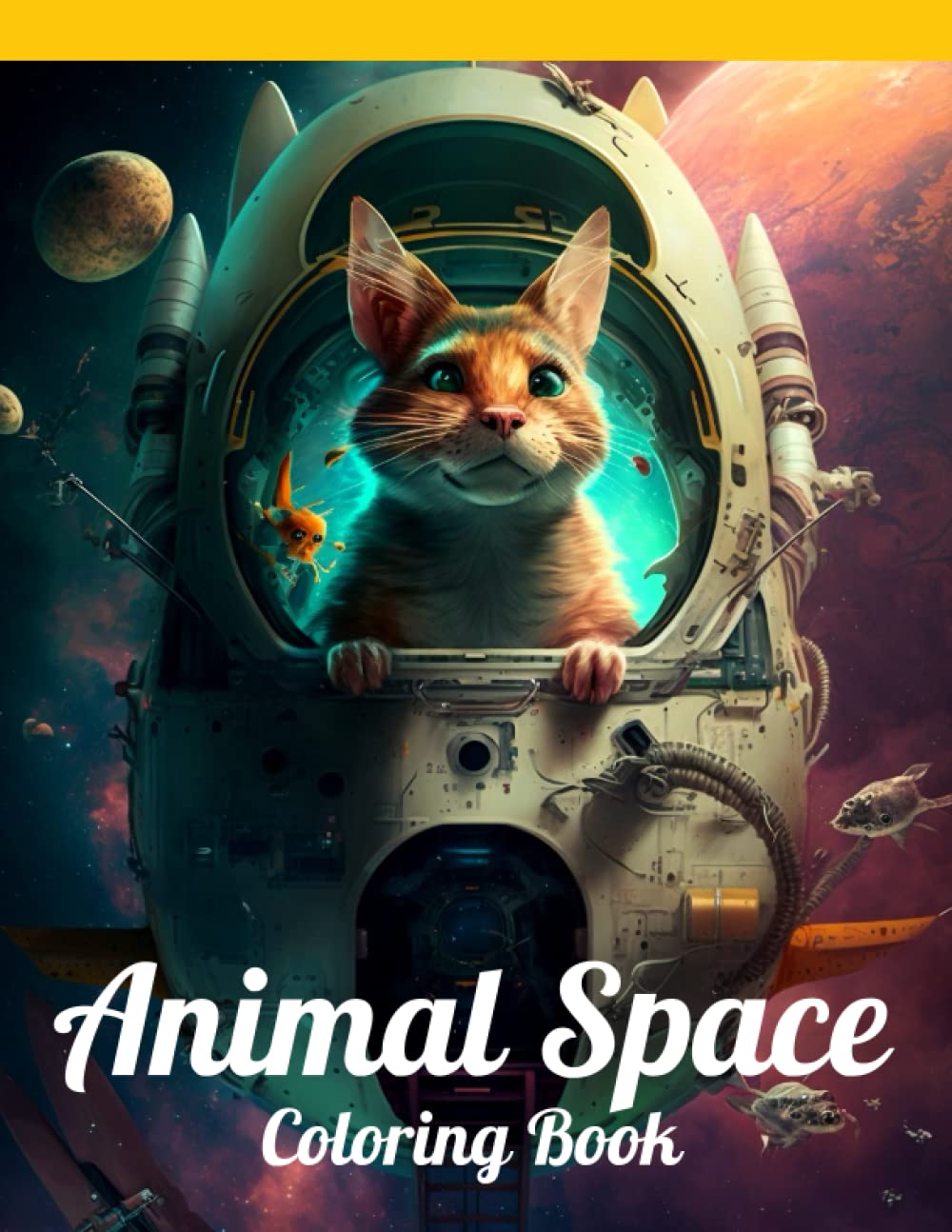 Animal Space Coloring Book: A coloring book with cosmic cats, kittens ...