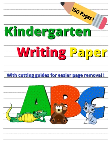 Kindergarten Writing Practice Paper Book: Children's handwriting ...