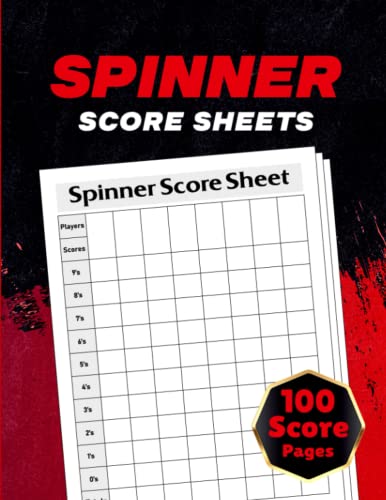 Spinner Score Sheets: 100 Score Pads | Spinner Score Keeper Notepad ...