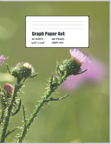 Graph Paper 4x4: 8.5x11 Graph Paper 4x4 Floral notebook Journal by ...