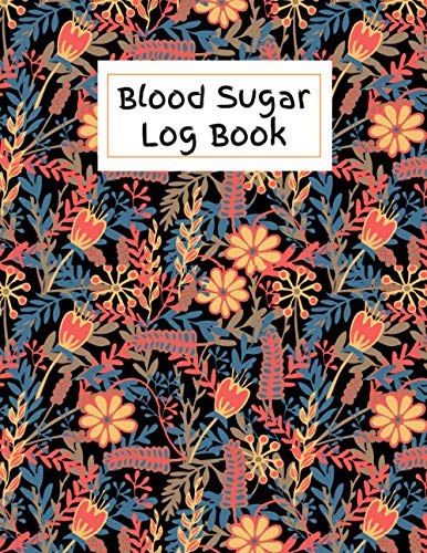 Diabetic Notebook: Flora print | Glucose Monitoring Log for One Year ...