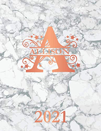 Allison: 2021. Personalized Name Weekly Planner Diary 2021. Monogram ...