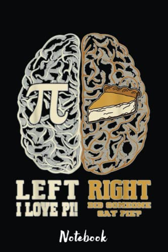 Left Brain Right Brain Pi Day Gifts Math Student Teacher Notebook ...