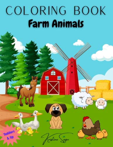Coloring Book Farm Animals: 30 Farm Animals Pages For Kids by Kristine ...
