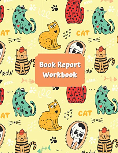 Book Report Workbook: Cat Themed Yellow Design Kids School Book ...