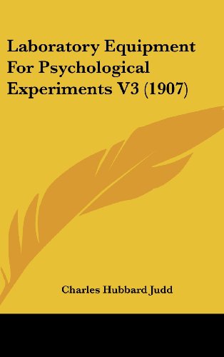 Laboratory Equipment for Psychological Experiments by Charles Hubbard ...