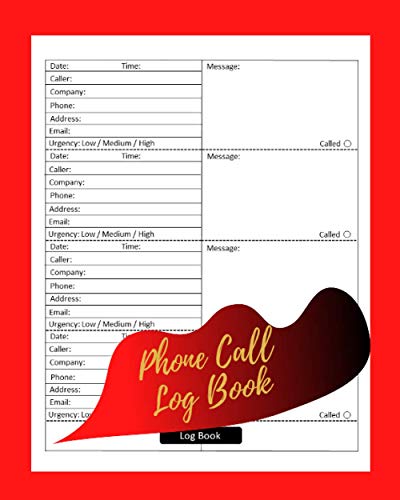 Phone Call Log Book : Phone Call Log Book Telephone Message Tracker and ...