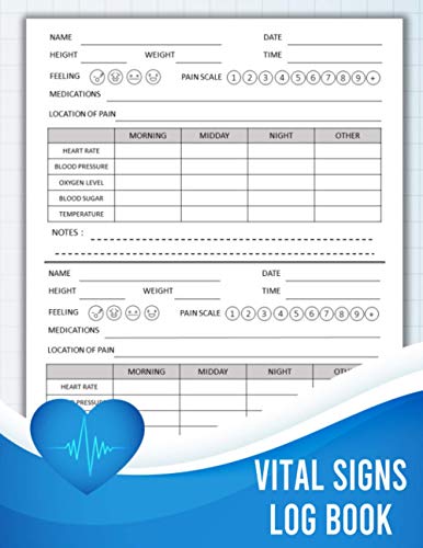 Vital Signs Log Book: Personal Health Record Keeper And Logbook. Vital ...