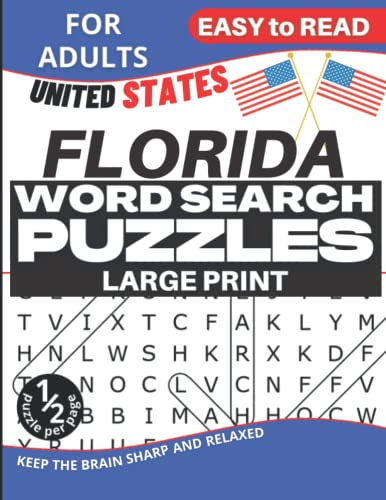 FLORIDA LARGE-PRINT WORD SEARCH PUZZLES FOR ADULTS EASY TO READ KEEP ...