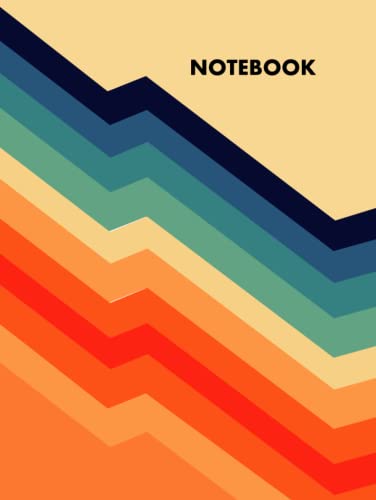 Notebook: Vintage Color Stripes Notebook - Large 8.5 x 11 - College ...