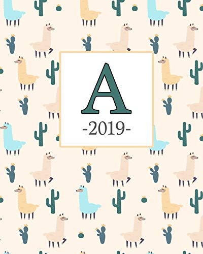 A 2019: Llama Pattern and Monogram A Weekly Planner 2019: 12 Month ...