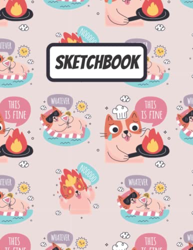 Cat Sketchbook: Kawaii Sketchbook for Drawing, Sketching, Doodling ...