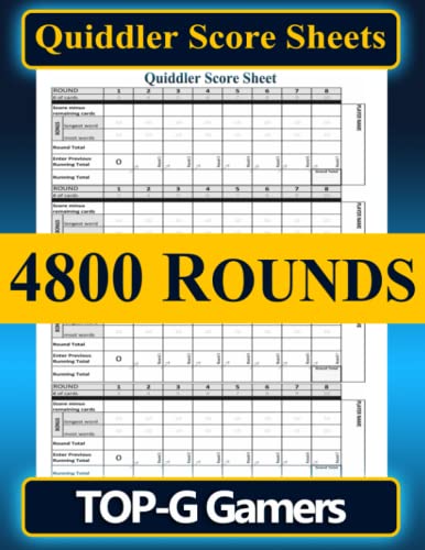 Quiddler Score Sheets: Quiddler Score Pad For Scorekeeping, 8.5'x11 ...