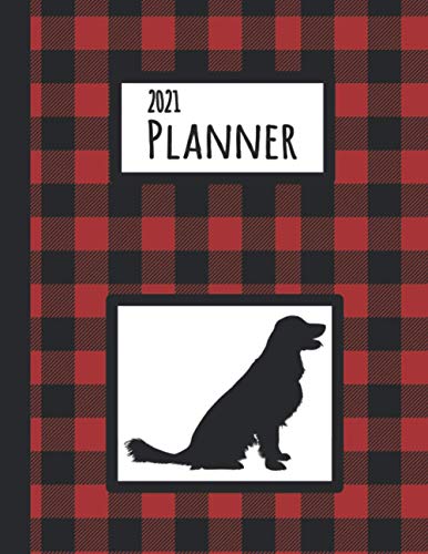 2021 Planner: Golden Retriever Red and Black Buffalo Plaid Dated Daily ...