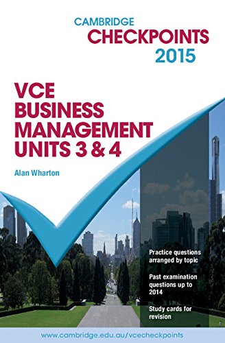Cambridge Checkpoints VCE Business Management Units 3 and 4 2015 by ...