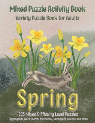 Mixed Puzzle Activity Book | Spring: Puzzle Book for Adults | Brain ...