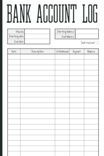 Bank Account Log: Income and Expenses Tracker by M.N. Publishing ...