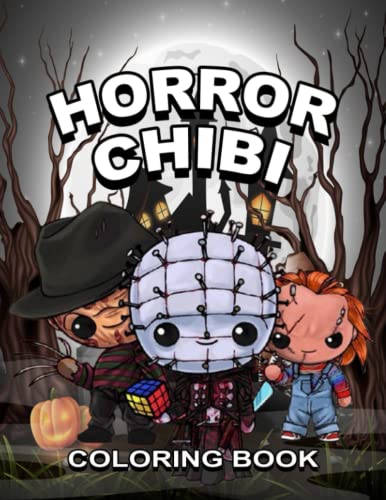 Horror Chibi Coloring Book: Cute Horror Characters Coloring Page for ...