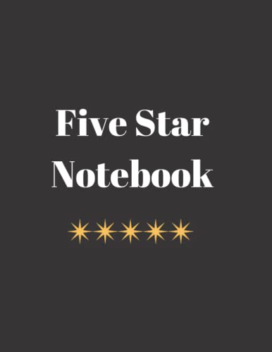 Five Star Notebook: Black Five Star Notebook for College Students with ...