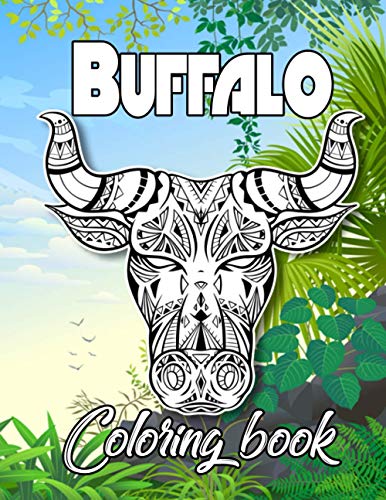 Buffalo Coloring Book: An Awesome Mandala Style Cute Buffalo Coloring ...