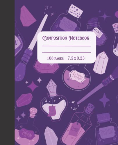 Witchy Composition Notebook: Purple Potion Bottles for Witches and ...